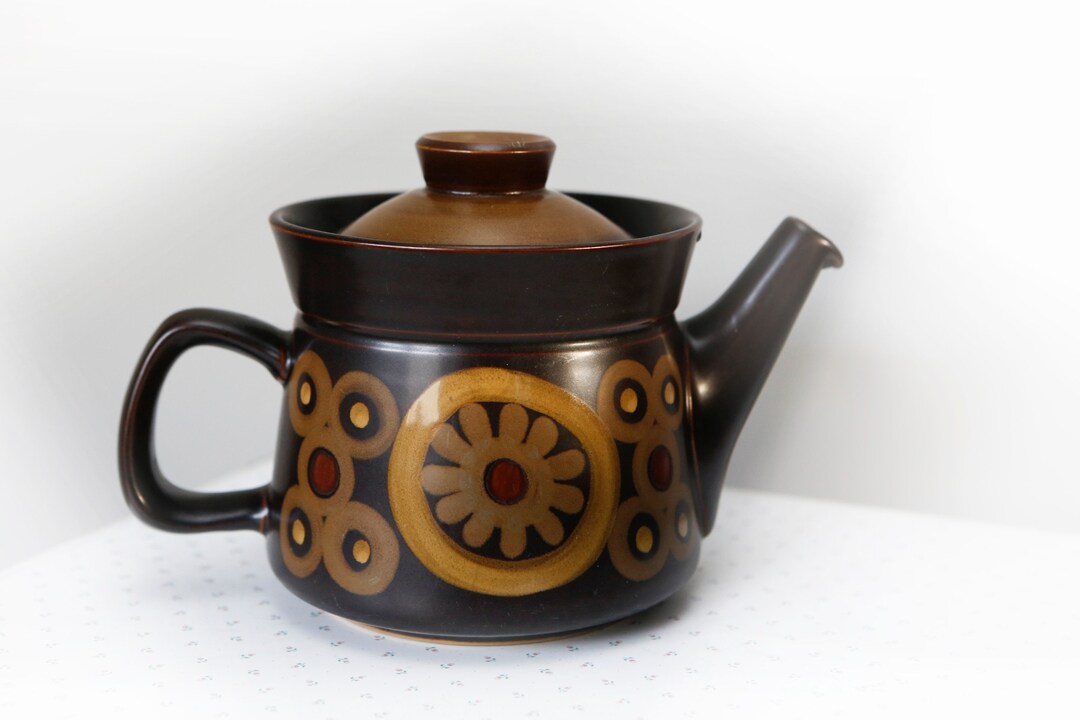 Vintage Brown Denby Samarkand Patterned Pottery Dishware Teapot Sugar ...
