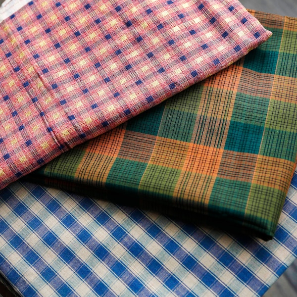Plaid Cotton Fabric - Etsy