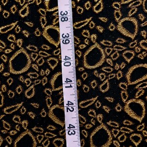 Gold and Black Metallic Thread Stretch Fabric With Random Circle ...