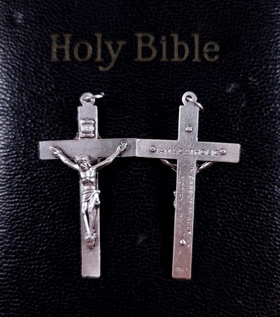 I Am A Catholic Cross Crucifix Pendant / 2 1/8 Inch Cross / Made in ...