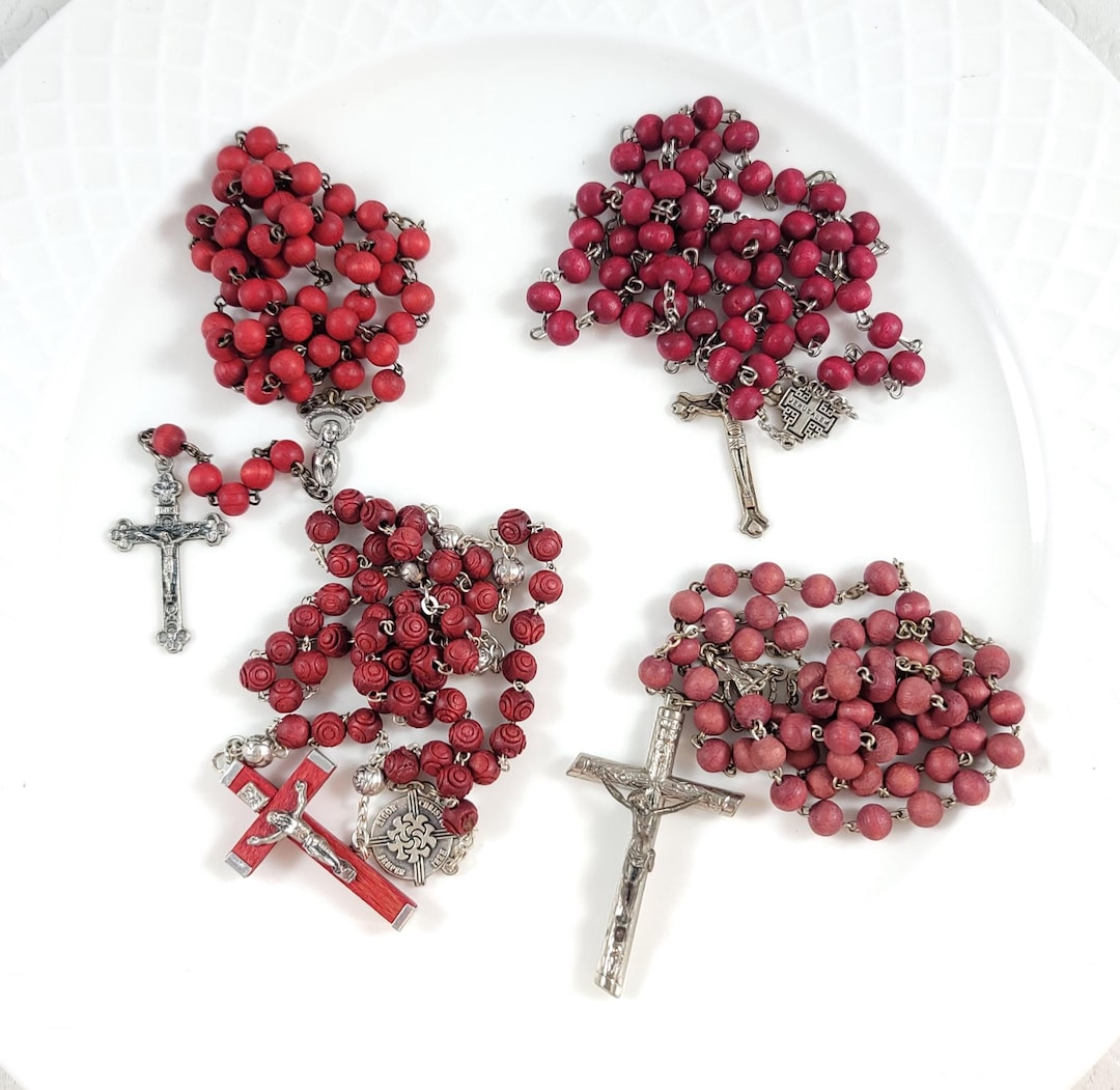 Assorted Rose Scented Catholic Rosaries / Destash / Catholic Rosary Lot ...