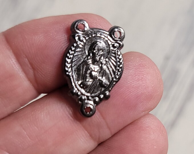 Gun Metal Sacred Heart Holy Family Rosary Centerpiece / Gun Metal ...