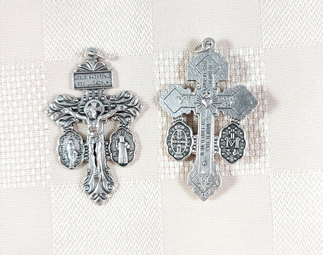 Three Way Pardon Indulgence Crucifix With St. Benedict and Miraculous ...