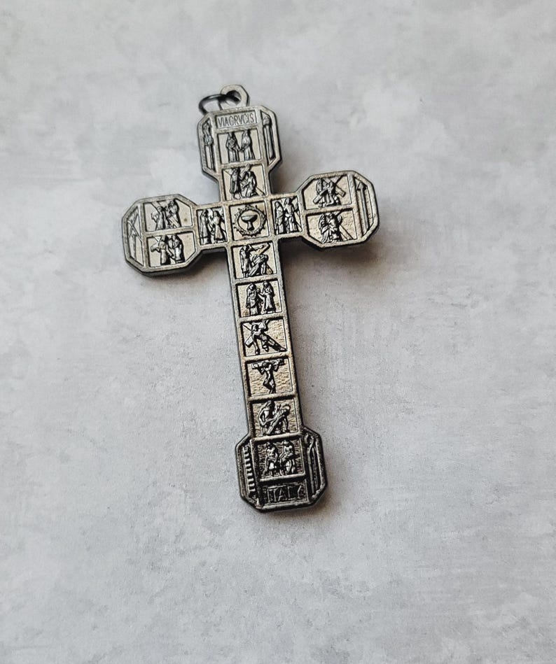 Stations of the Cross Crucifix Gun Metal / Gun Metal Crucifix / Made in ...