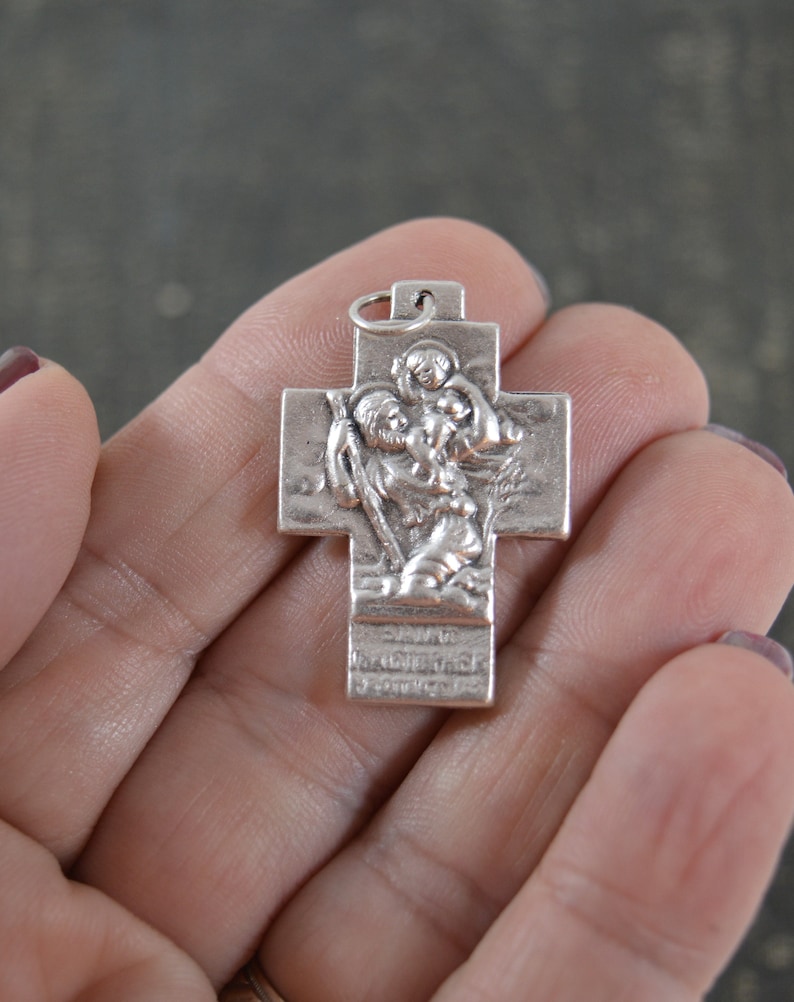 Saint Christopher Holy Family Cross Made in Italy Religious - Etsy