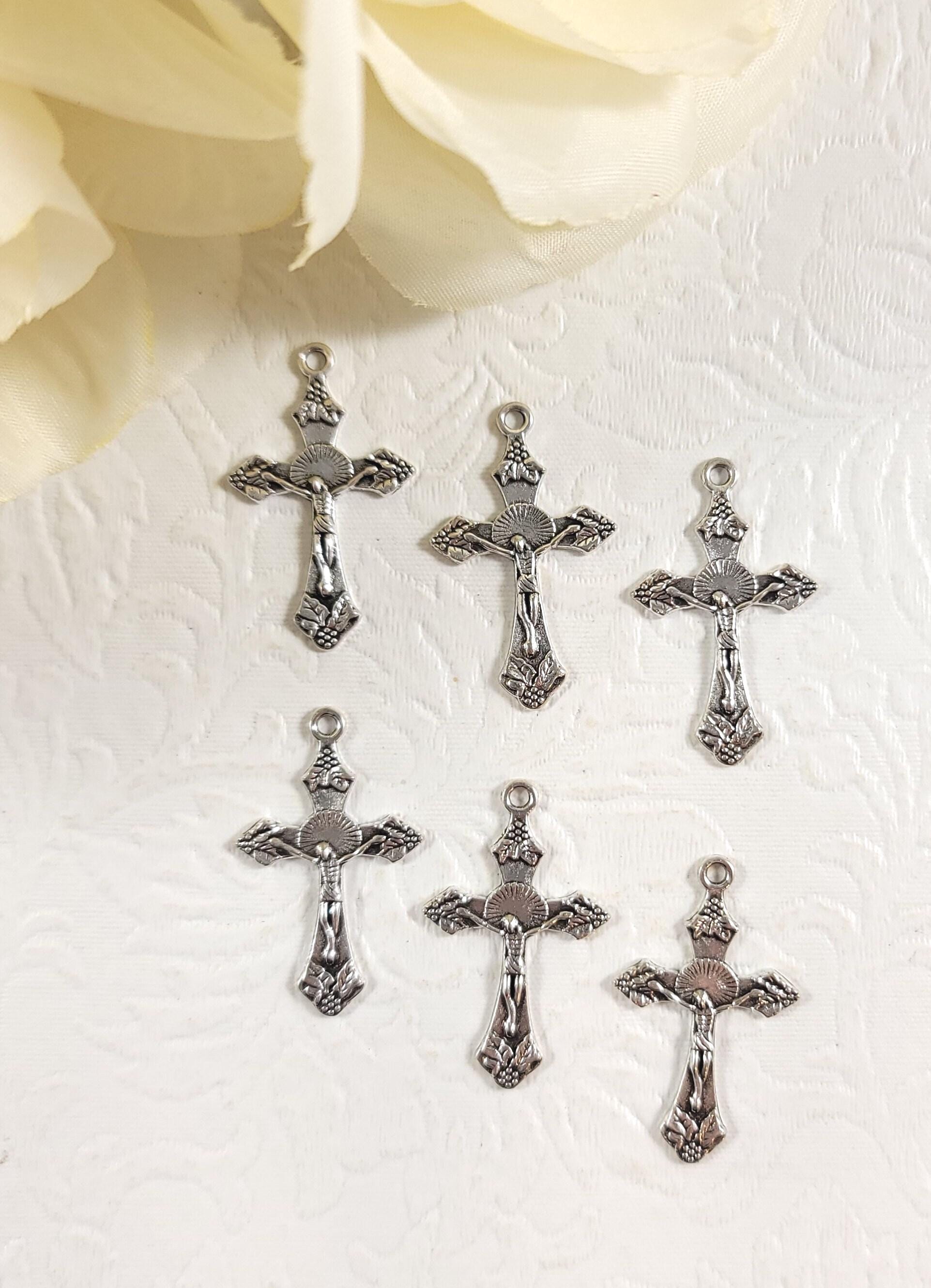 Rosary Crucifix Lot of 6 Rosary Cross Antique Silver / Grapes Leaf ...