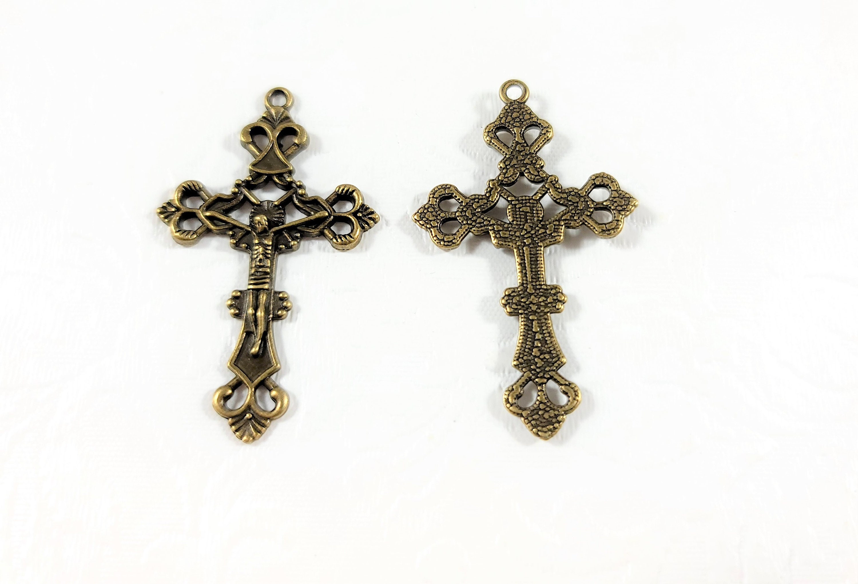 Rosary Crucifix Lot of 2 / Rosary Crosses Antique Bronze Finish ...