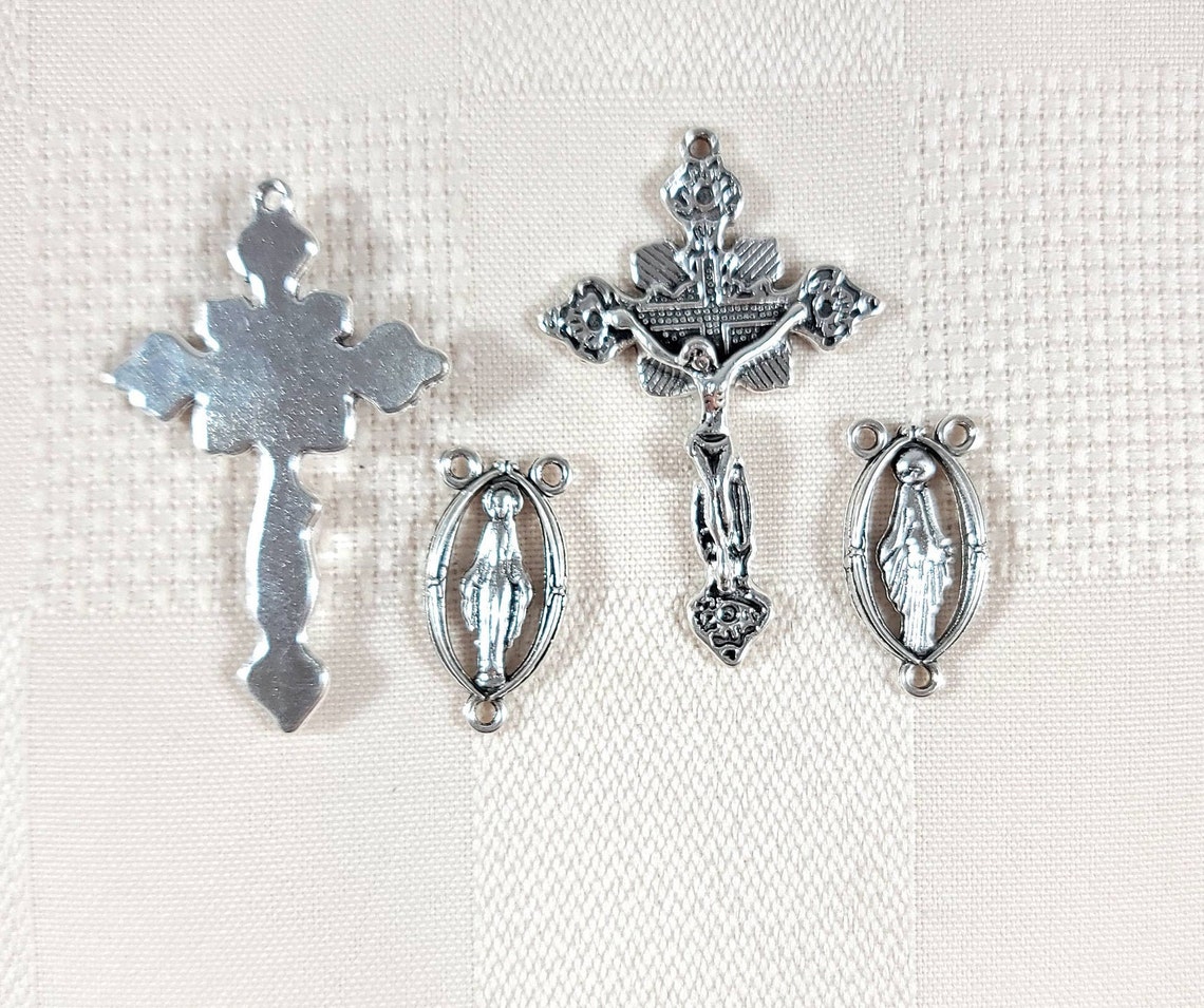 Rosary Kit Rosary Centerpiece and Crucifix LOT of 2 Each | Etsy
