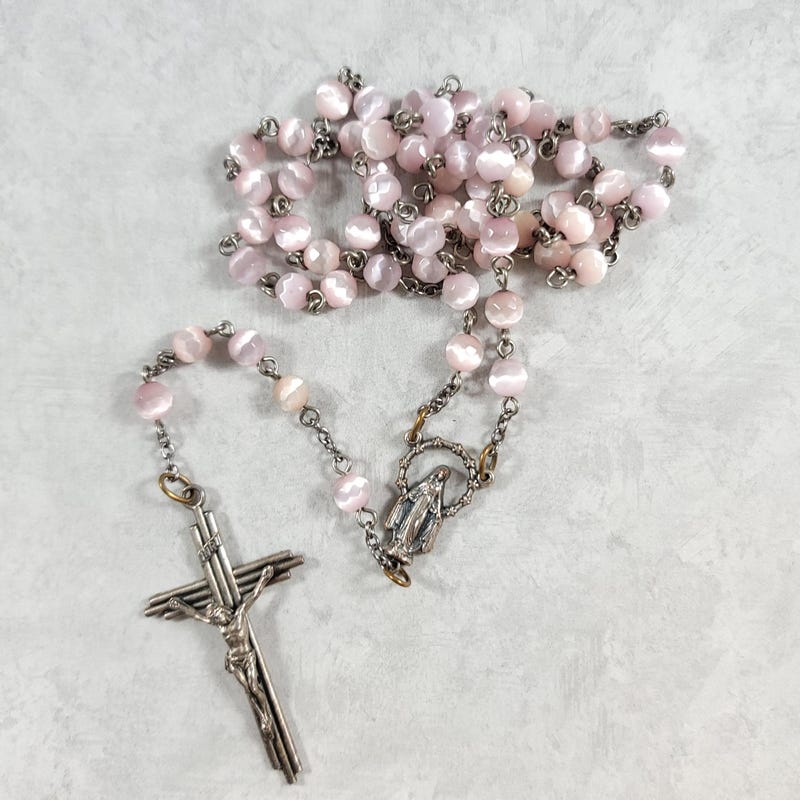 Pink Rosary - Etsy