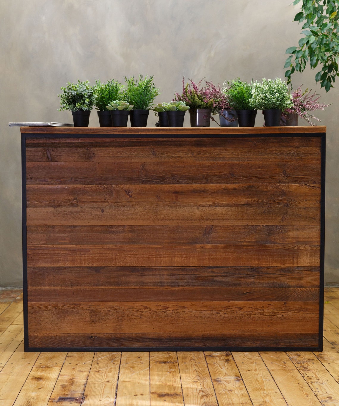 Old Wood Bar Counter Reception Desk - Etsy