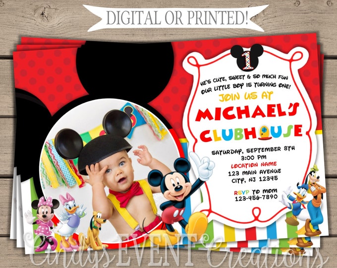 Mickey Mouse Invitation - Etsy
