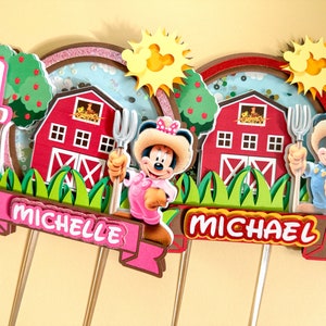 Minnie Mouse Farm Cake Topper - Etsy