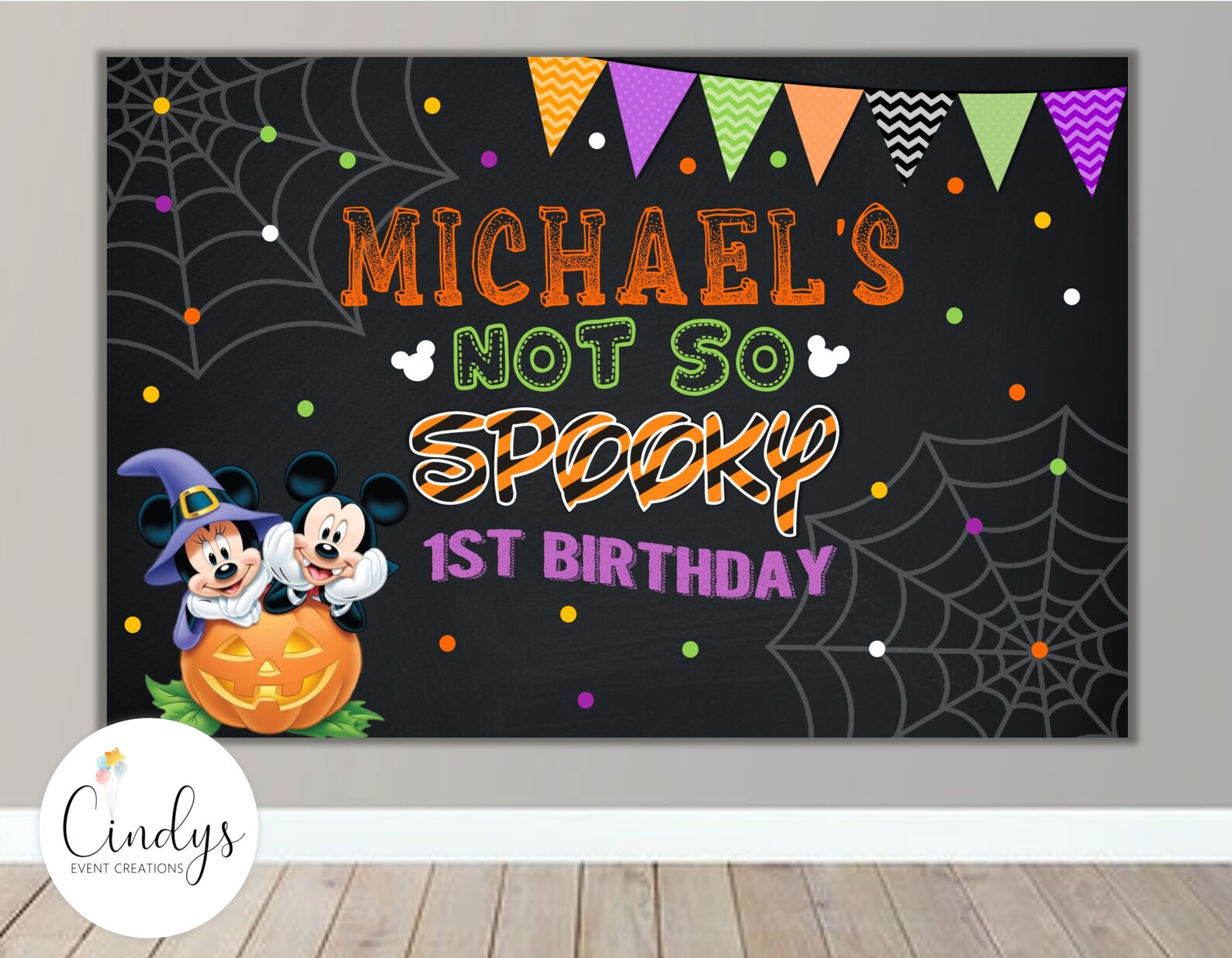 DIGITAL Mickey Mouse Halloween Backdrop Birthday Mickey Mouse - Etsy