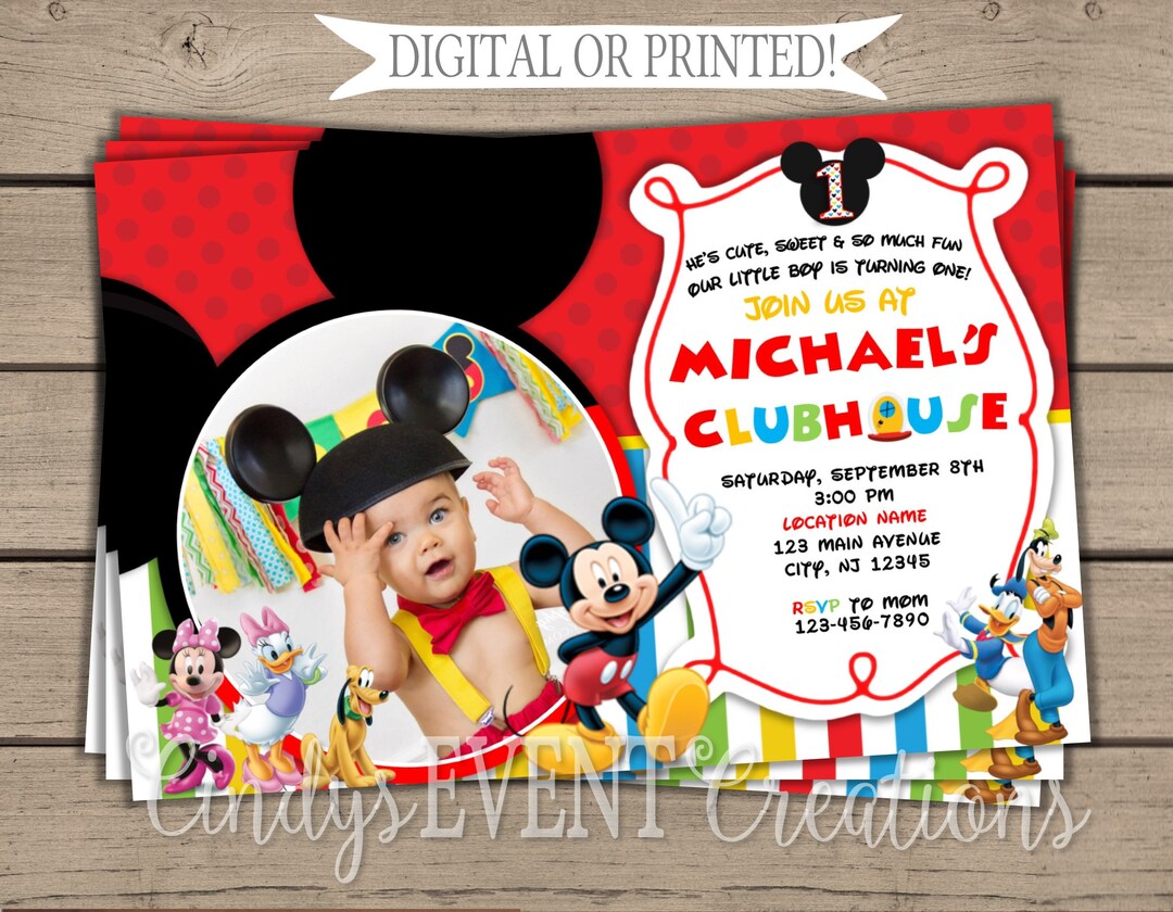 Mickey Mouse Invitation - Etsy