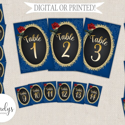 Beauty and the Beast Gold Frame and Roses Fairy Tale Printable - Etsy