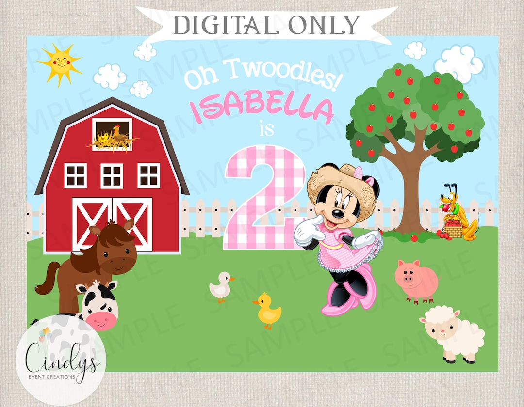 Minnie Mouse Farm Backdrop - Etsy