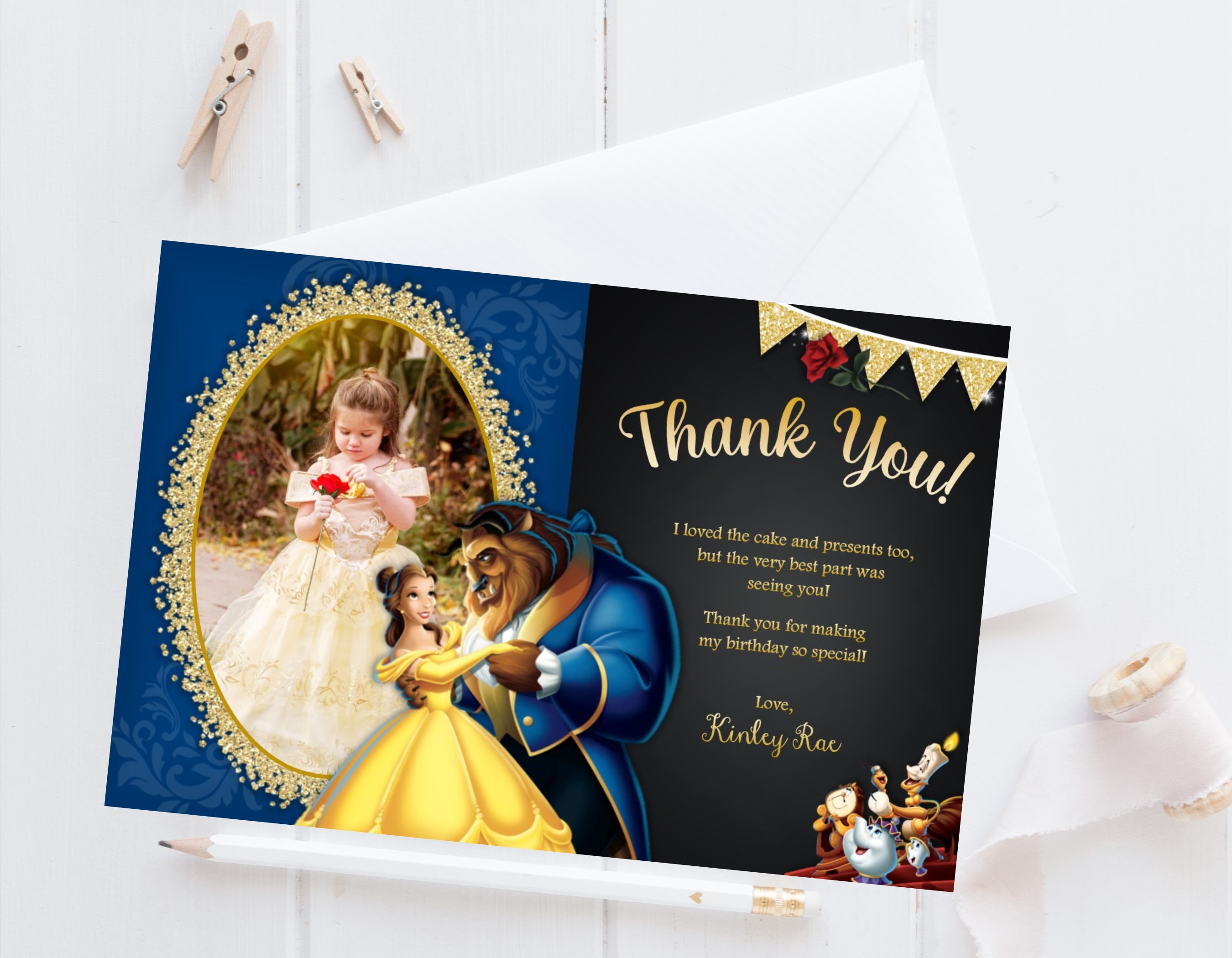 Beauty And The Beast Card - Printable Cards