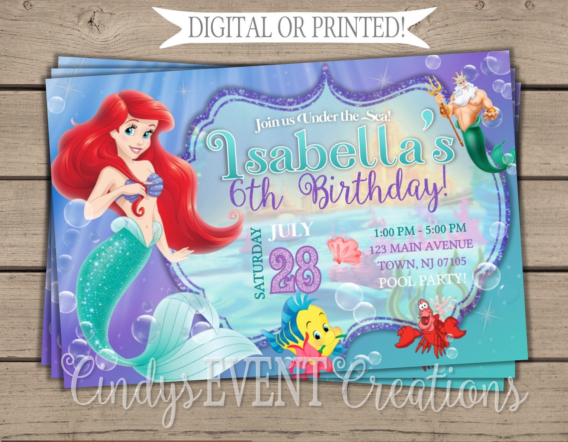 The Little Mermaid Invitation - Etsy