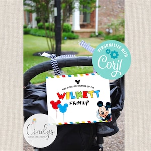 Editable Mickey Mouse Stroller Sign - Etsy