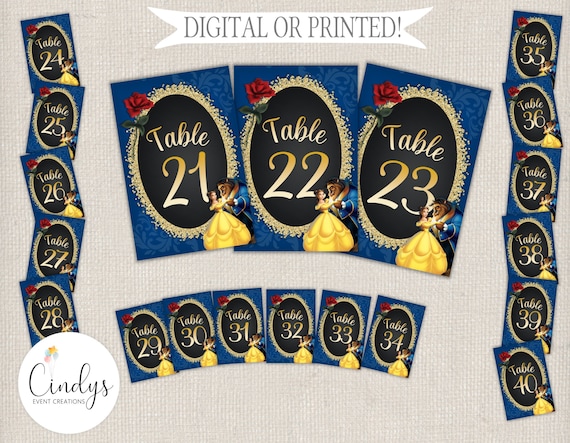 Beauty and the Beast Table Numbers - Etsy