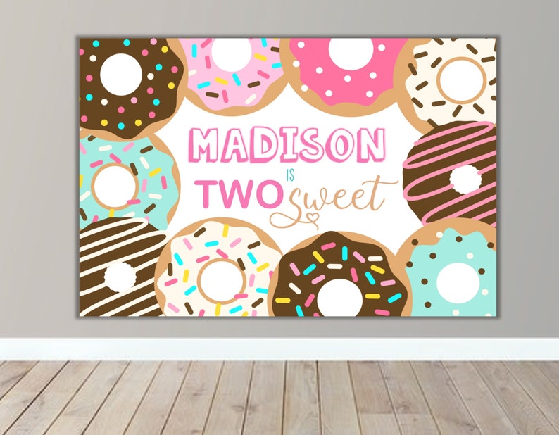 Donut Backdrop Birthday Donut Banner DIGITAL - Etsy