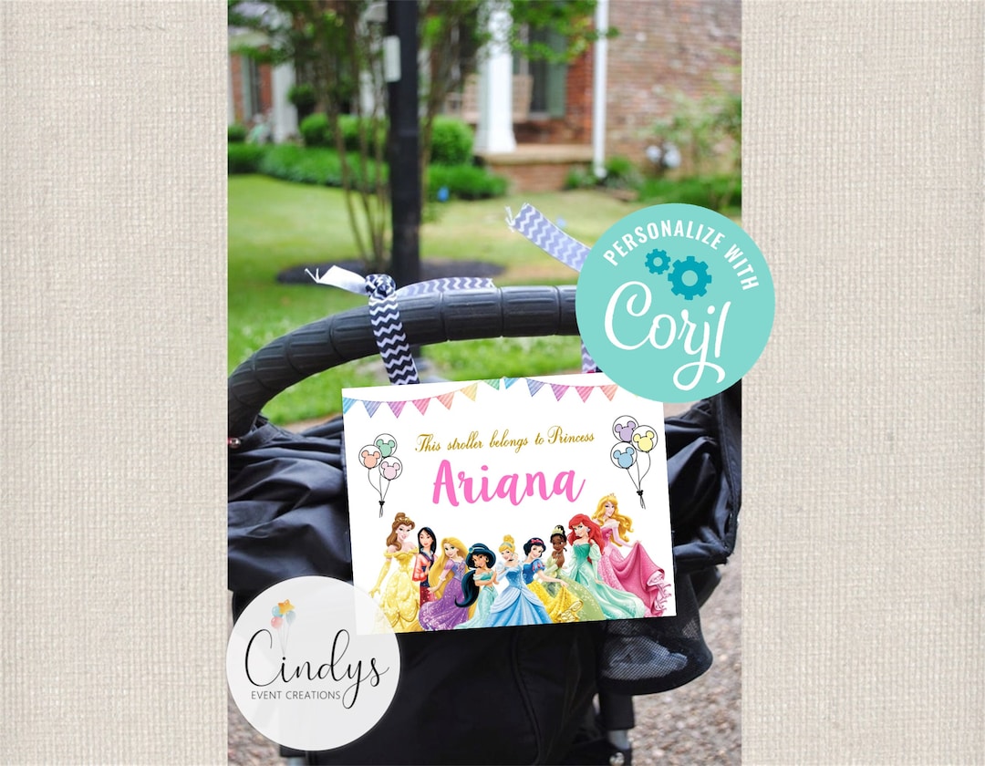 Editable Princess Stroller Sign - Etsy