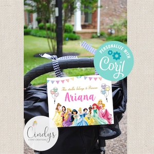 Editable Princess Stroller Sign - Etsy