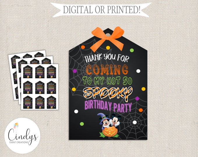 Mickey Mouse Halloween Birthday Tag - Etsy