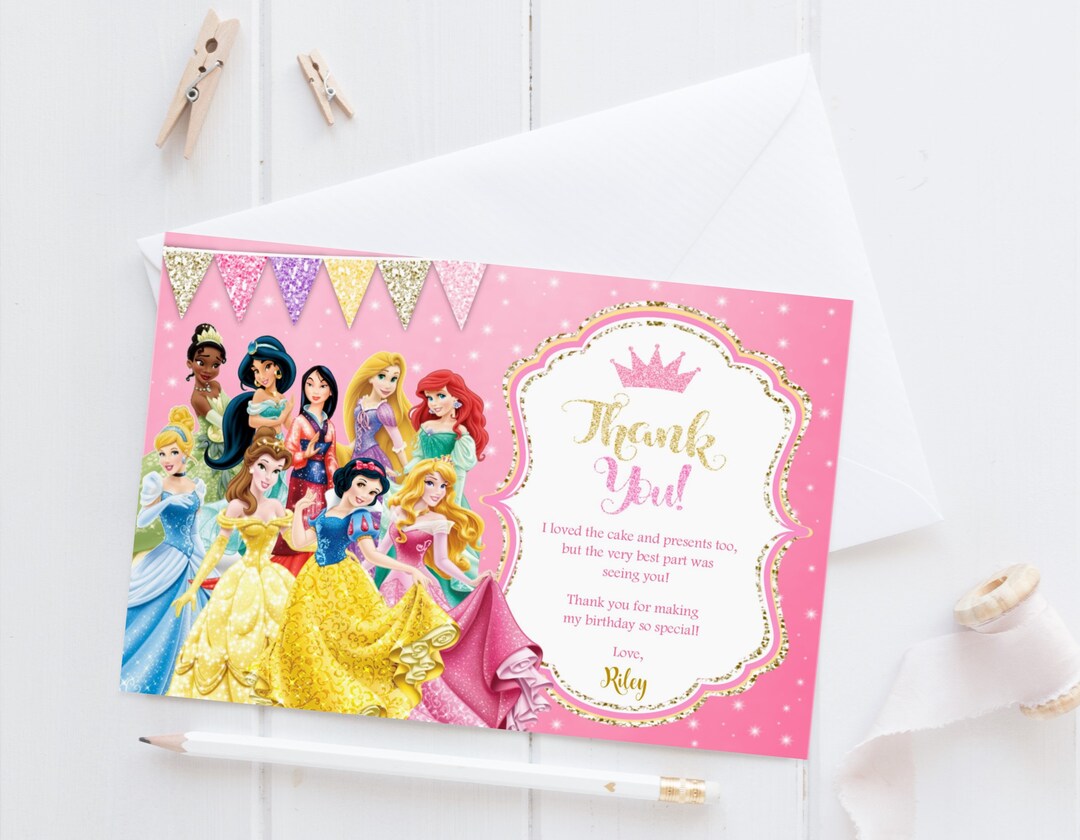 Princess Thank You Card Digital - ADD on Prints - Etsy