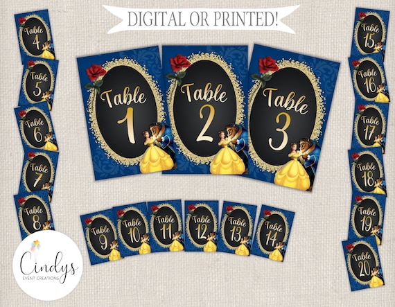 Beauty and the Beast Table Numbers | Etsy