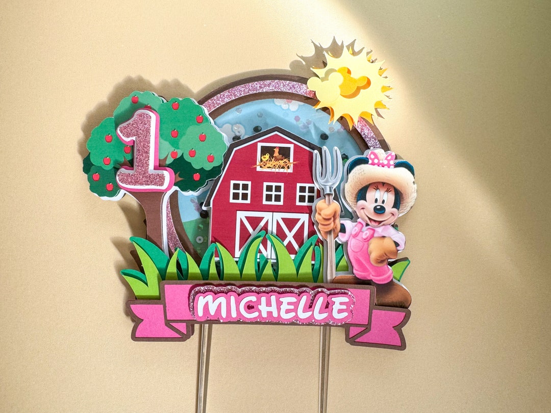 Minnie Mouse Farm Cake Topper - Etsy