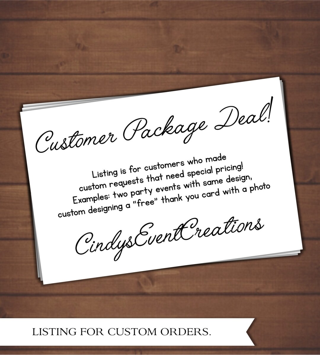 CUSTOMER PACKAGE DEAL - Etsy