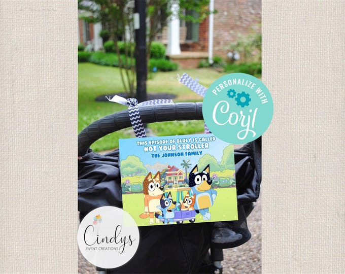 Bluey Stroller Sign Customized - Etsy