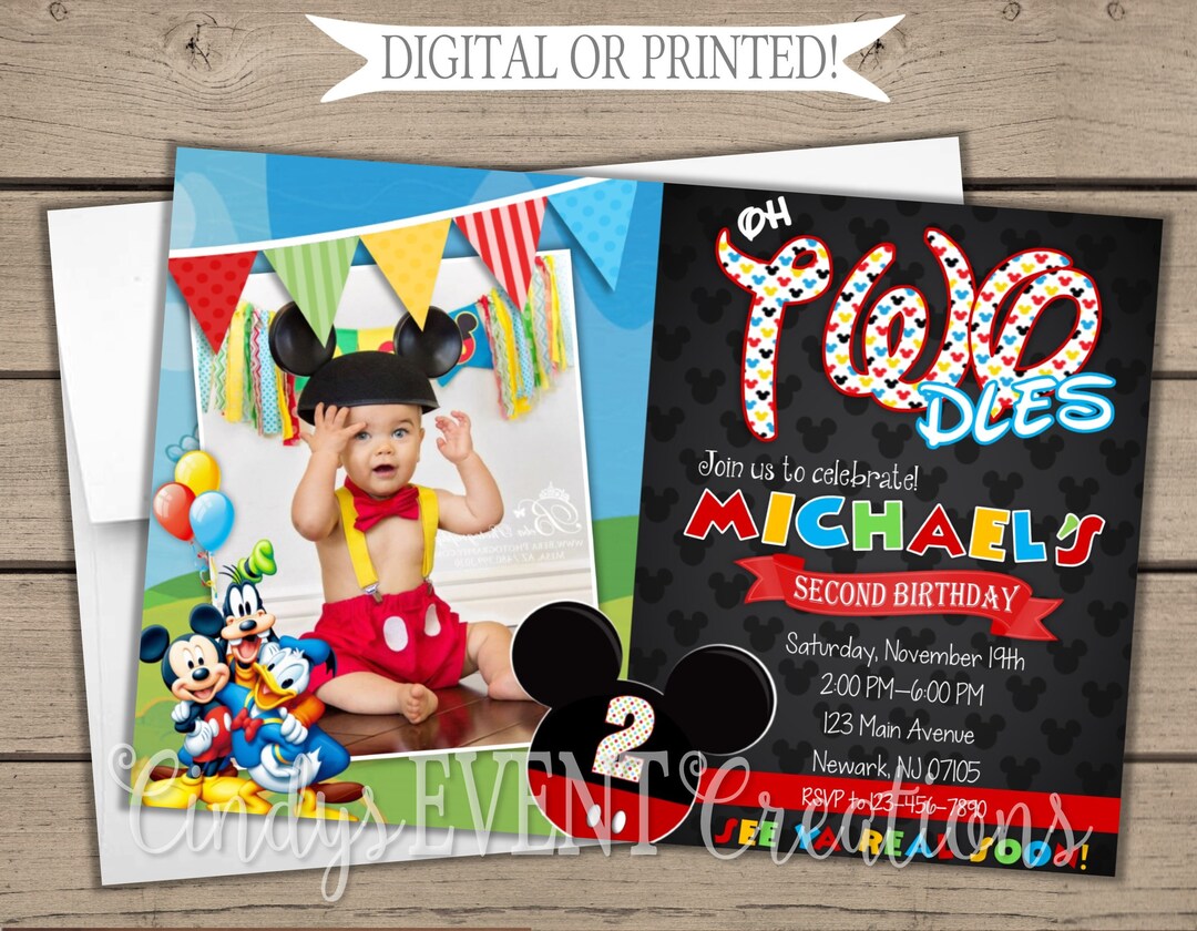 Mickey Mouse Invitation - Etsy