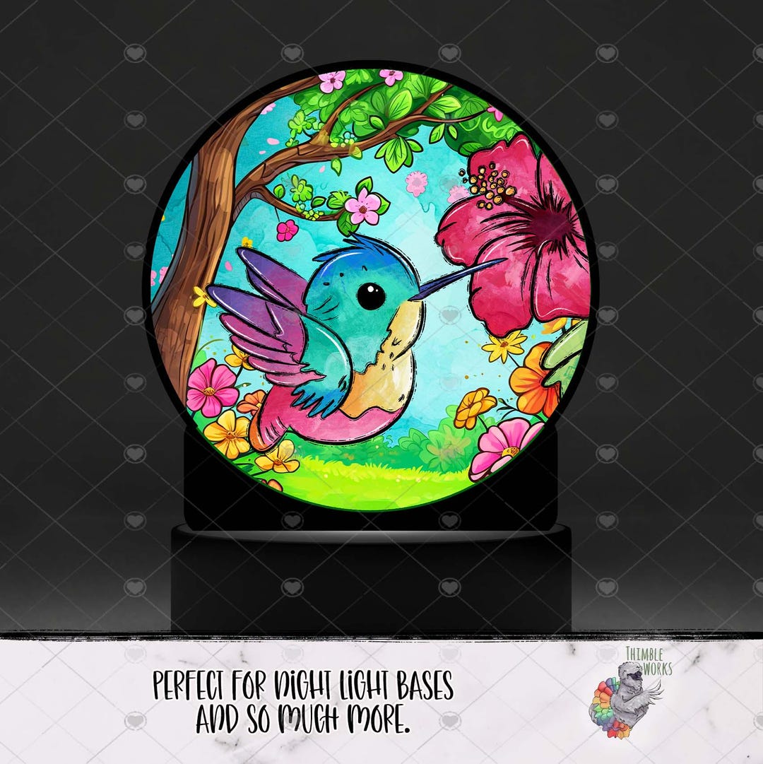 Hummingbird Round Light Base Design, Spring Garden Nightlight Design ...