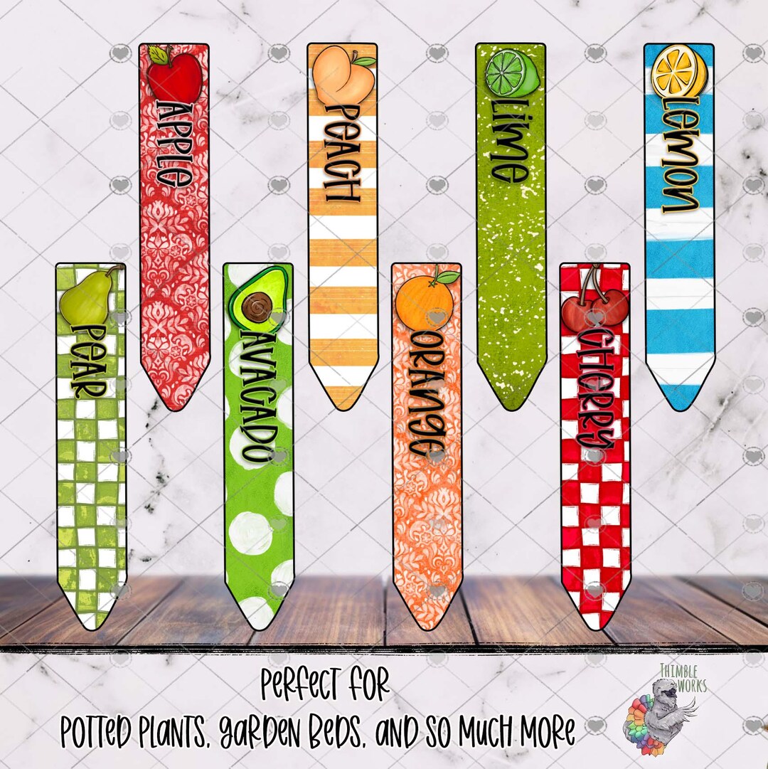 Fruit Tree Garden Stake Sublimation Design Bundle, Vegetable Garden ...