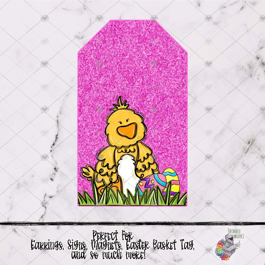 Easter Chick Sublimation Design, Easter Basket Tag, Chick Sign Decor ...