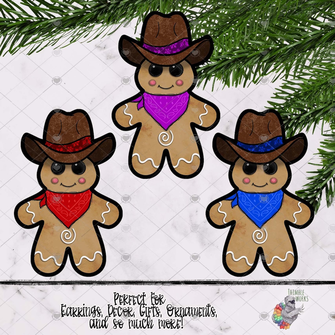 Cowboy Gingerbread Design, Cowboy Christmas Ornament, Country Christmas ...