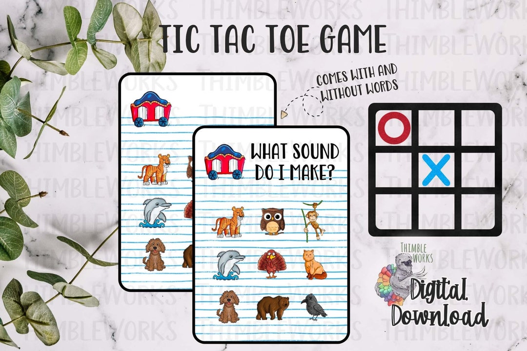 Tic Tac Toe Animal Sublimation Design, Animals Design, Toddler Design ...