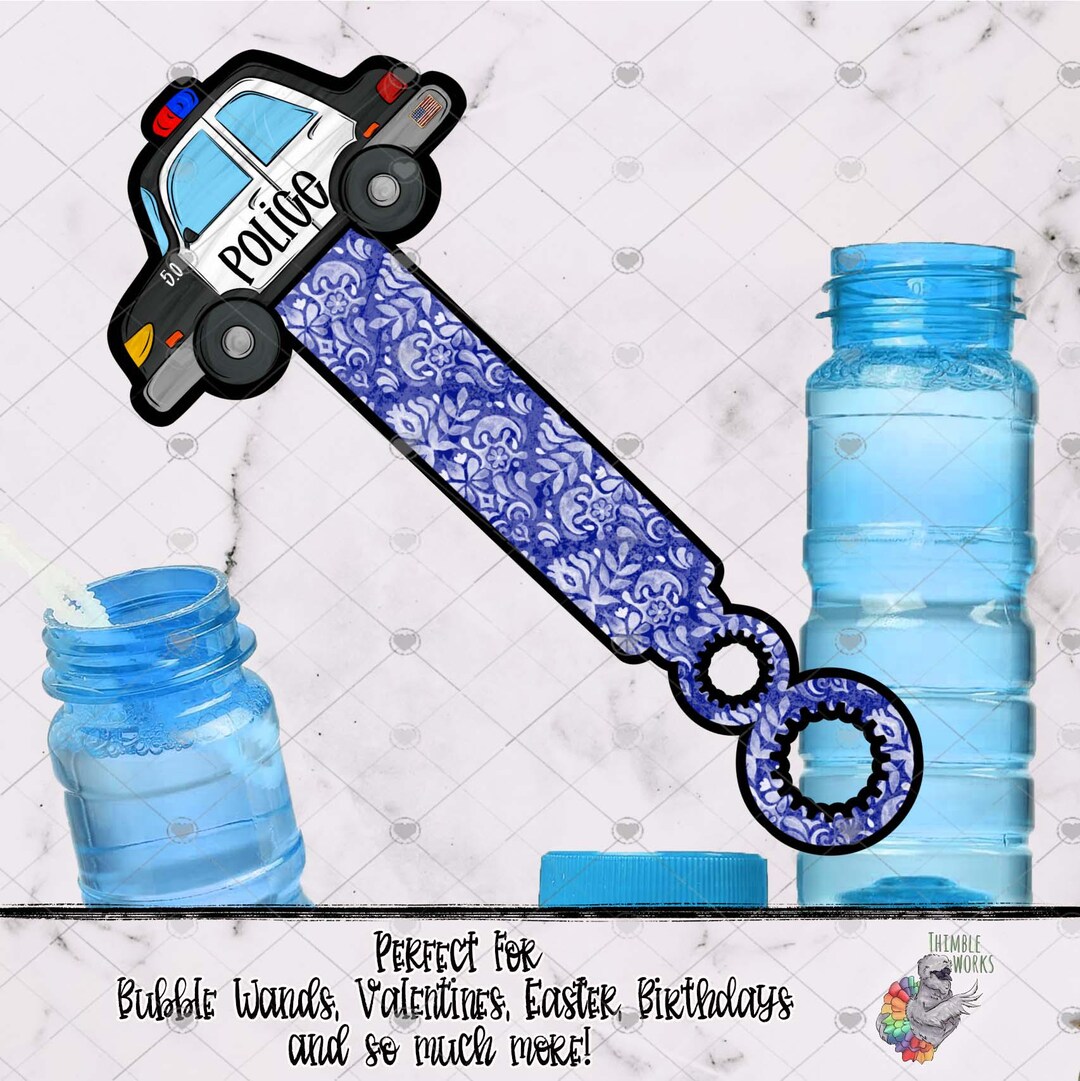 Police Car Bubble Wand Sublimation Design, Police Bubble Wand Design ...