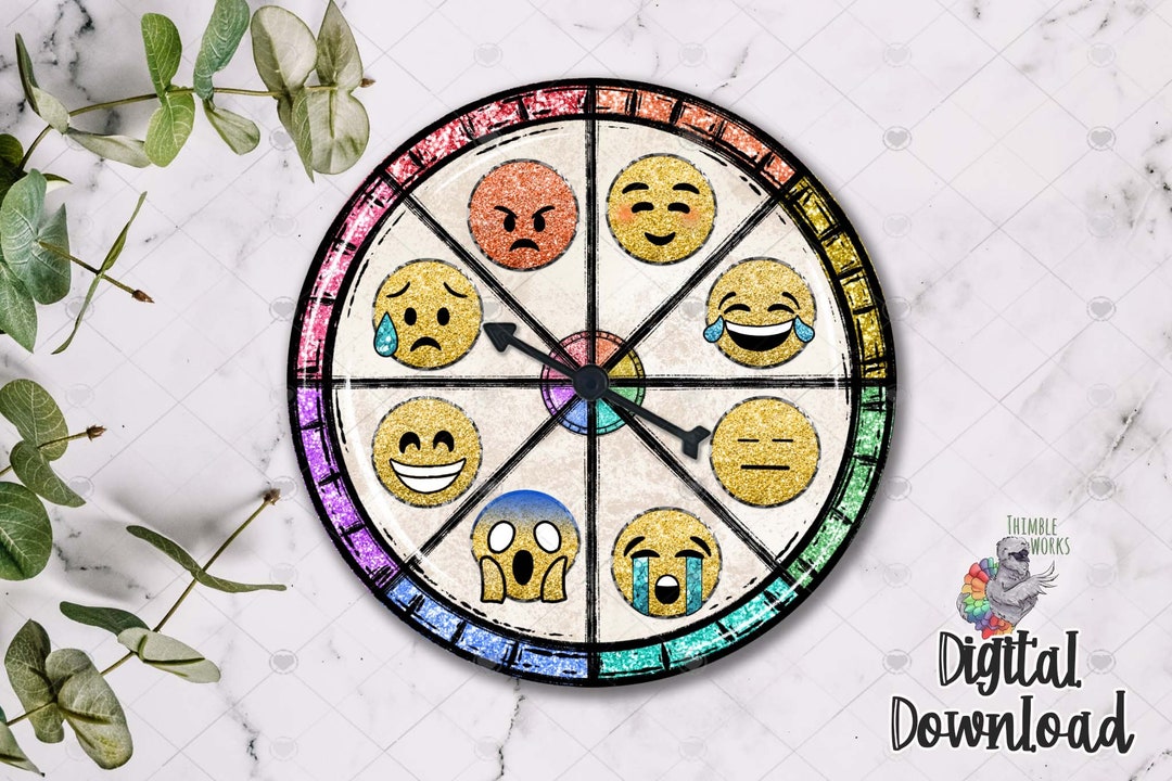 Glitter Emotions Wheel Sublimation Design, Gameboard Sublimation Design ...