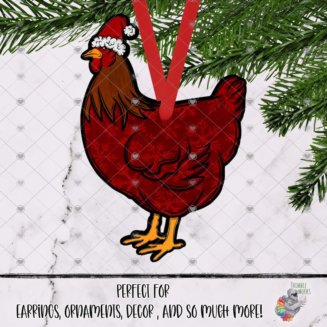 Snowflake Chicken Sublimation Design, Christmas Lights Chicken Design ...