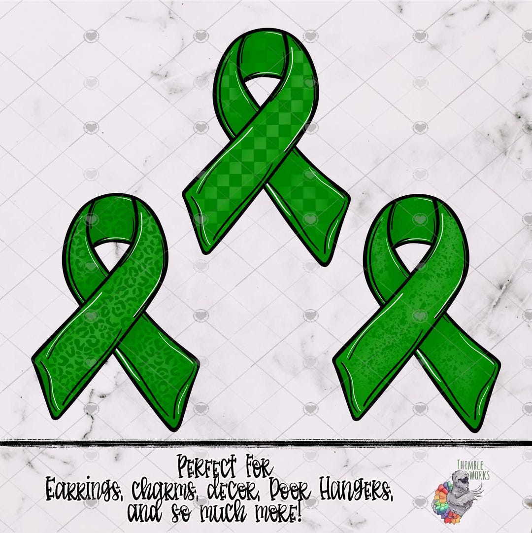 TBI Awareness Ribbon Earring Design, Green Ribbon Design, Awareness ...