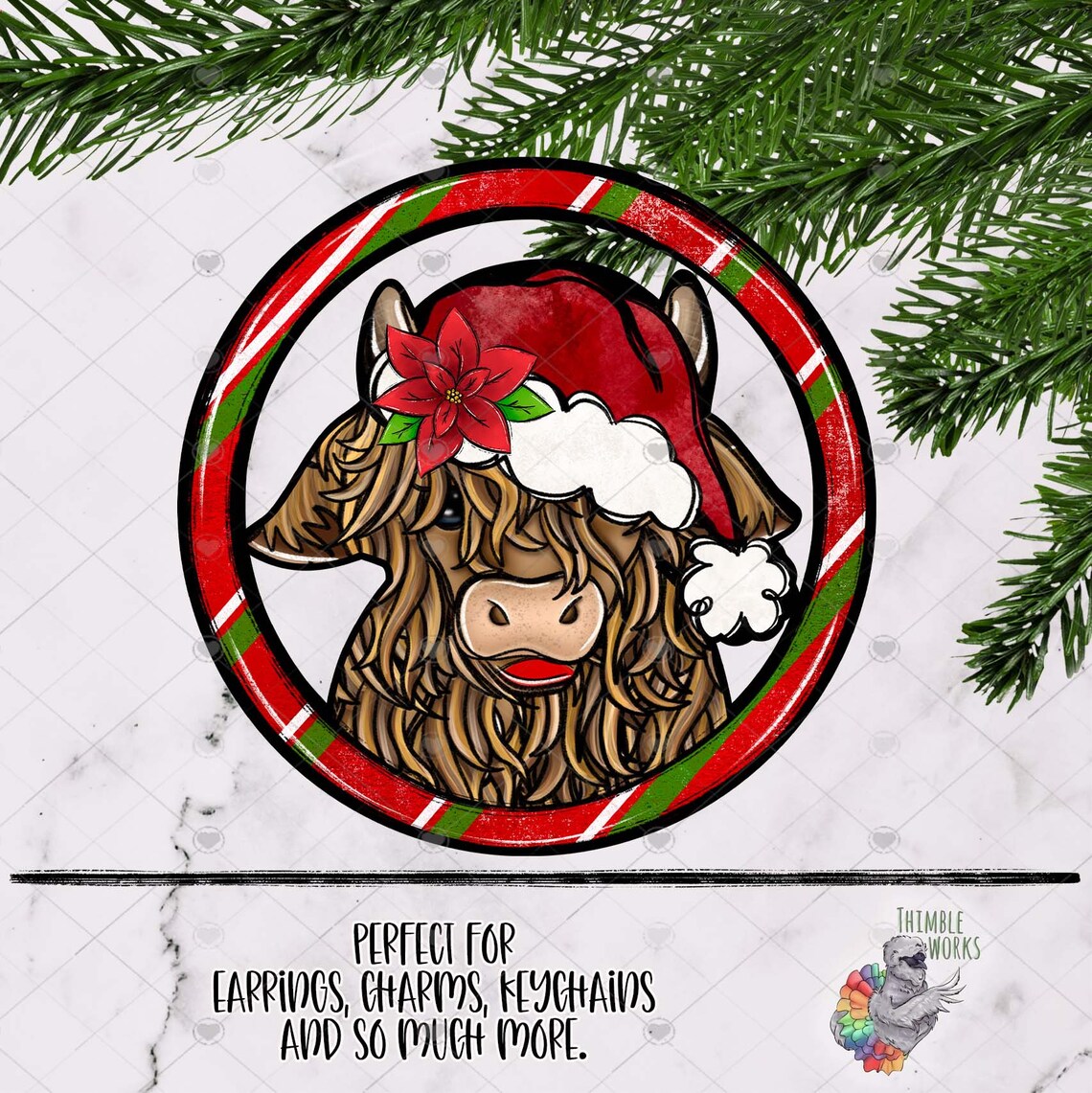 Highland Cow Sublimation Design, Highland Cow Design, Christmas ...