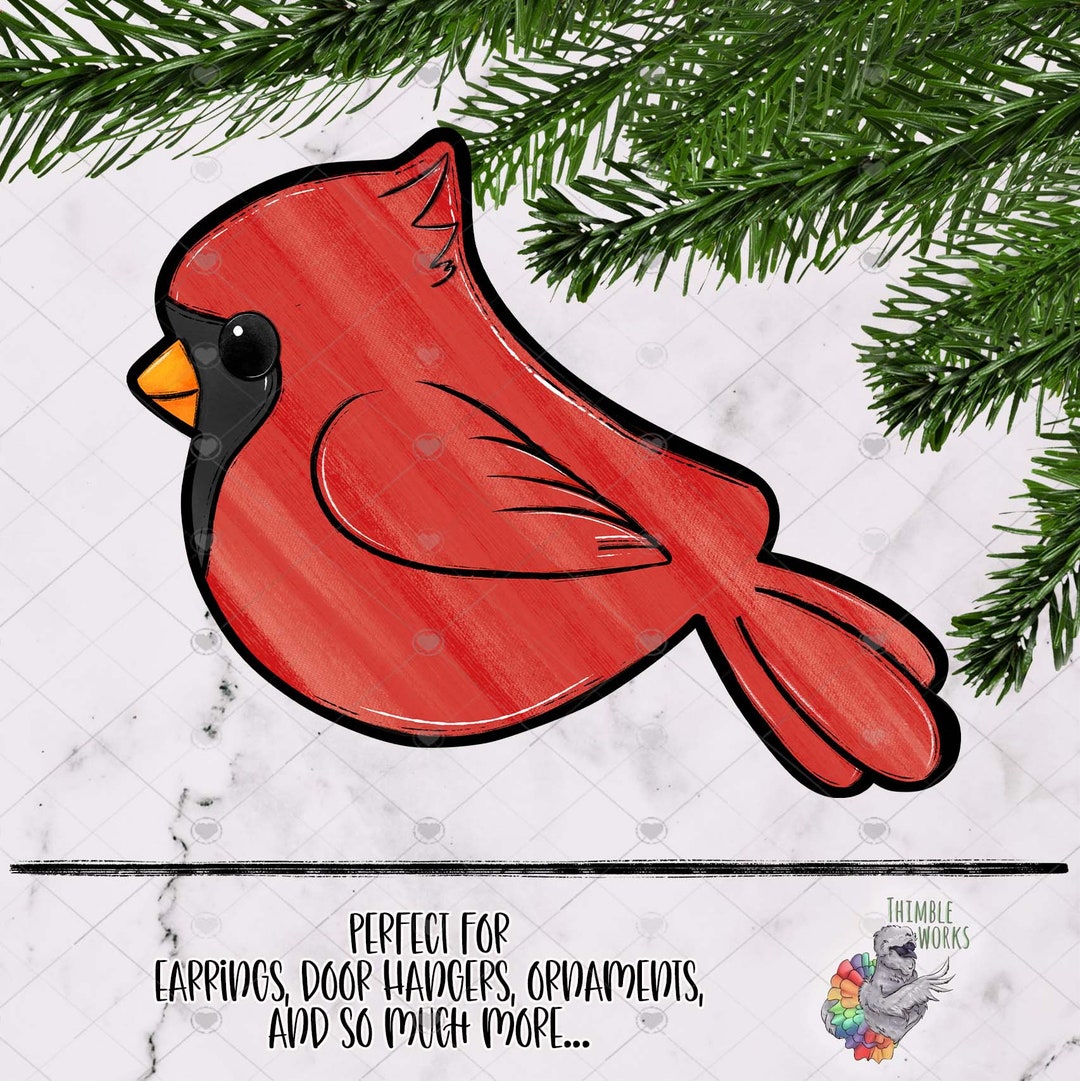 Cardinal Sublimation Design, Cardinal Bird Design, Christmas Ornament ...