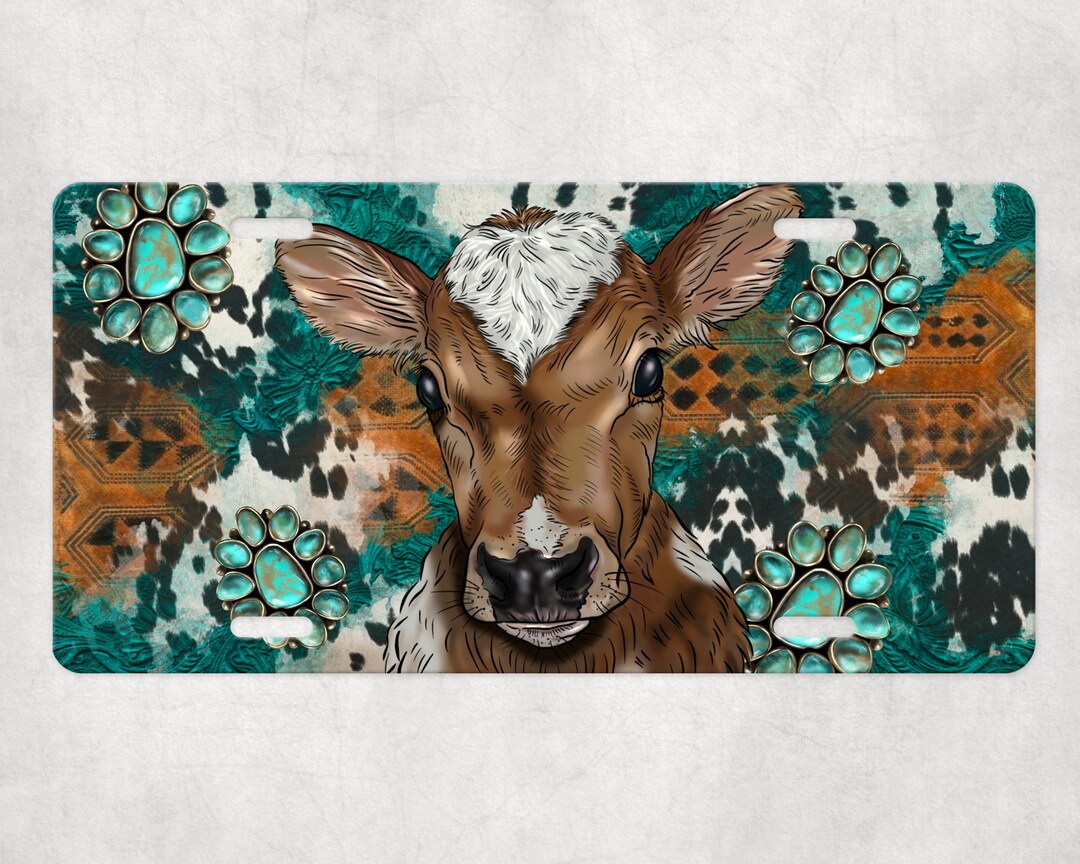 Metal Cow License Plate Farm License Plates Front License Cow Vanity ...