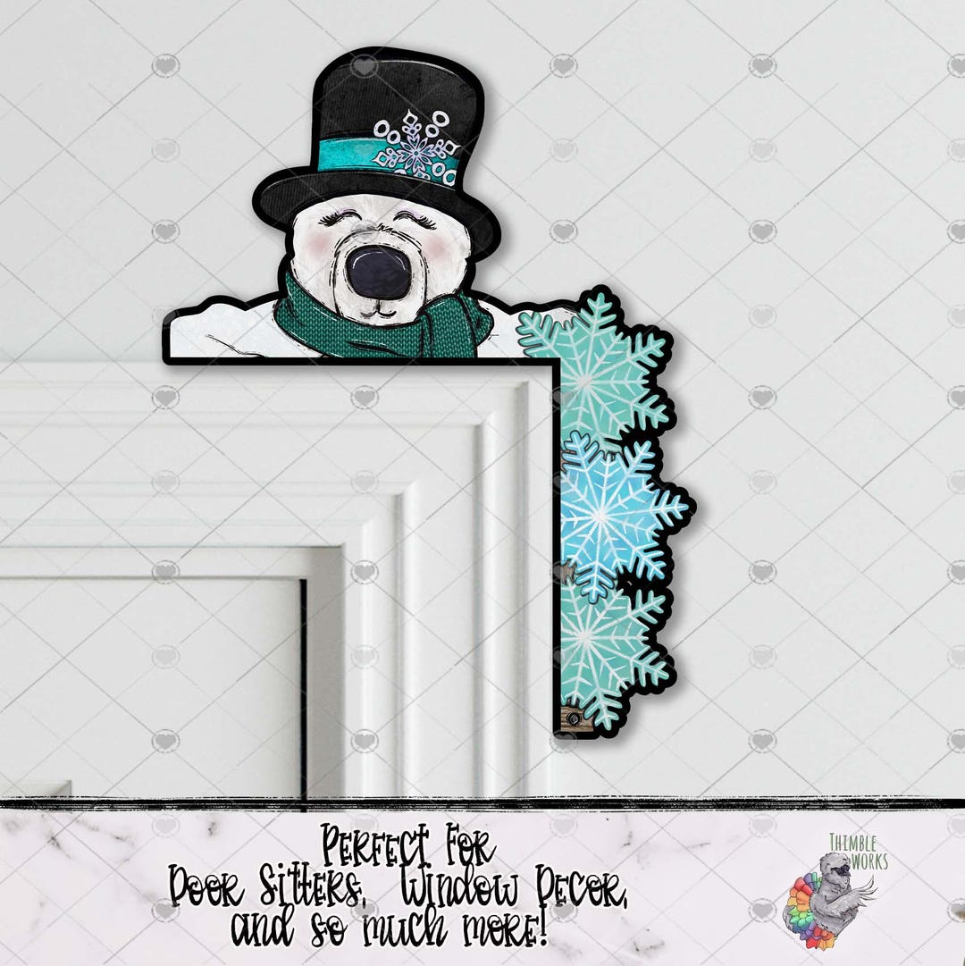 Polar Bear Door Sitter Sublimation Design, Door Sitter Png, Christmas ...