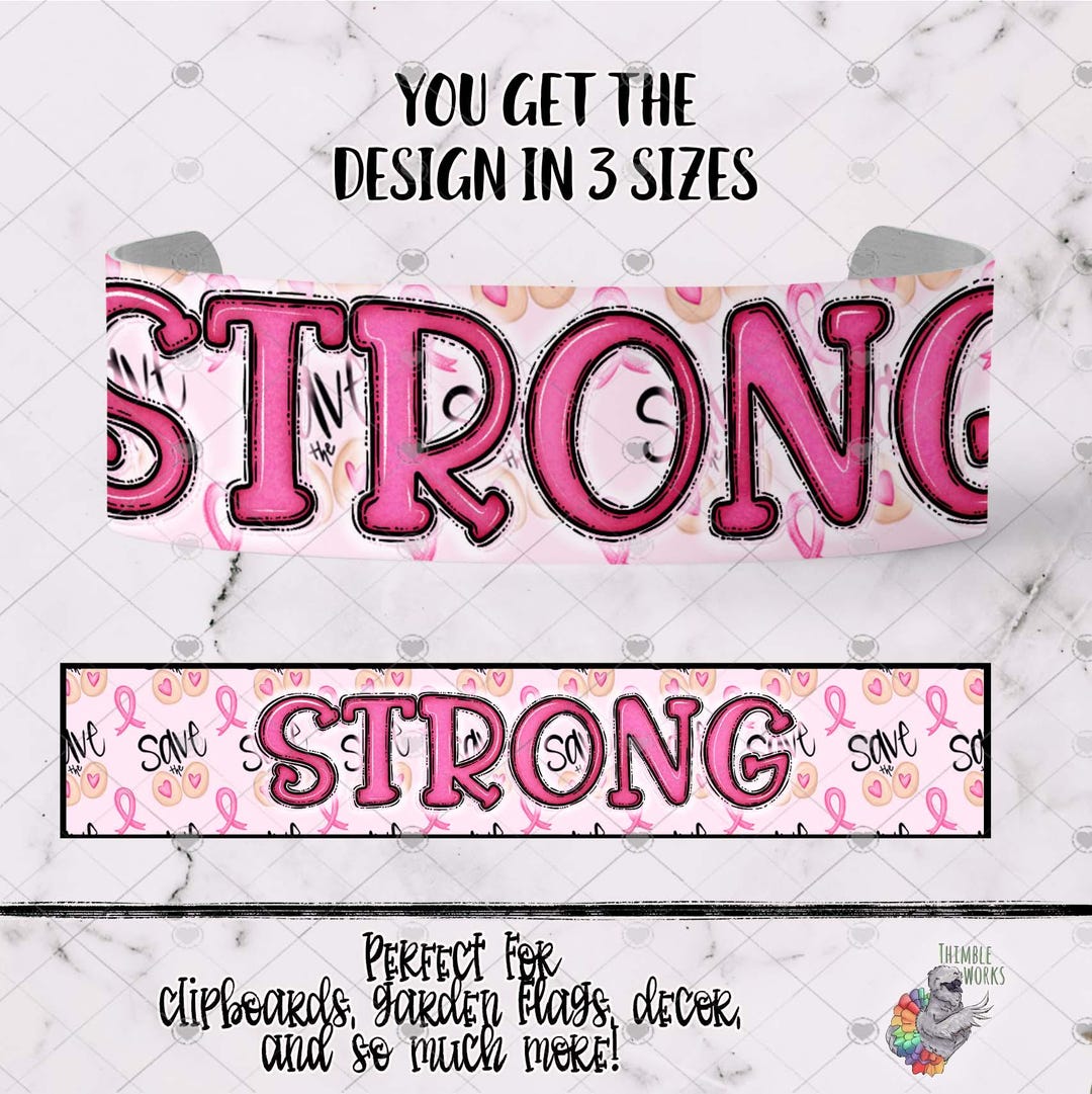 Breast Cancer Cuff Bracelet Design, Strong Cuff Bracelet Design ...