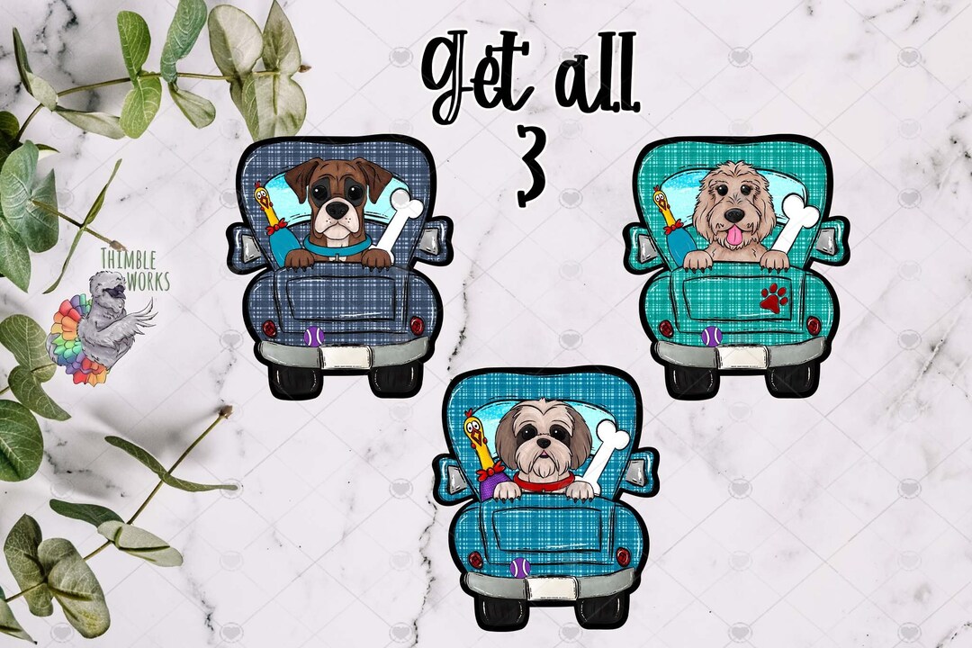 Truck Bundle, Dog Truck Sublimation Design, Truck Wall Decor, Doodle ...
