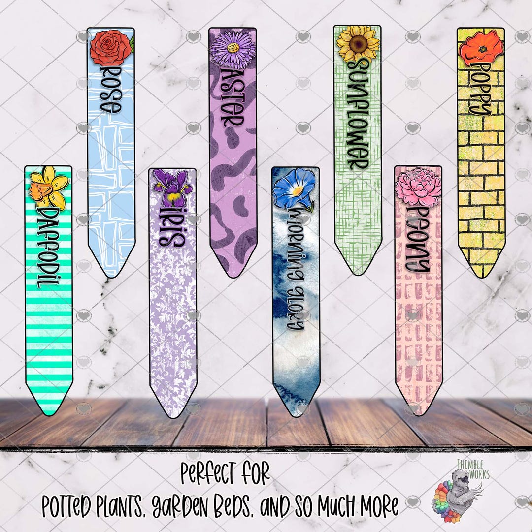 Flower Garden Stake Sublimation Design Bundle, Flower Garden Accessory ...